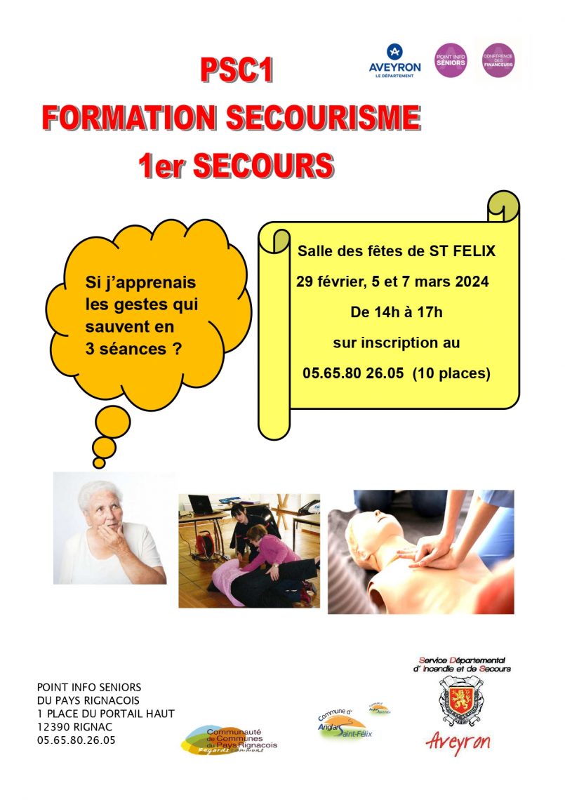 Formation 1er secours - Communauté de Communes du Pays Rignacois